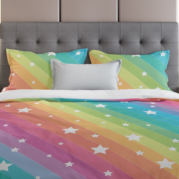Rainbow Stars Bedding | Etsy