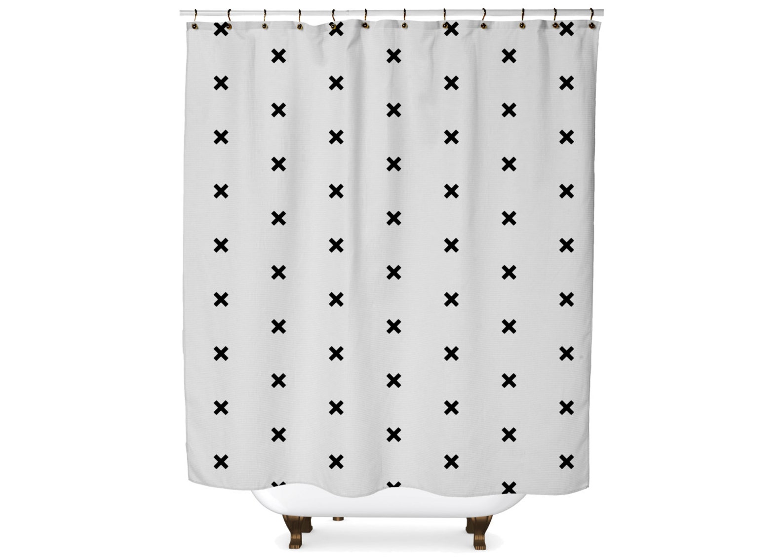 Exes Black and White Minimalist Shower Curtain | Etsy