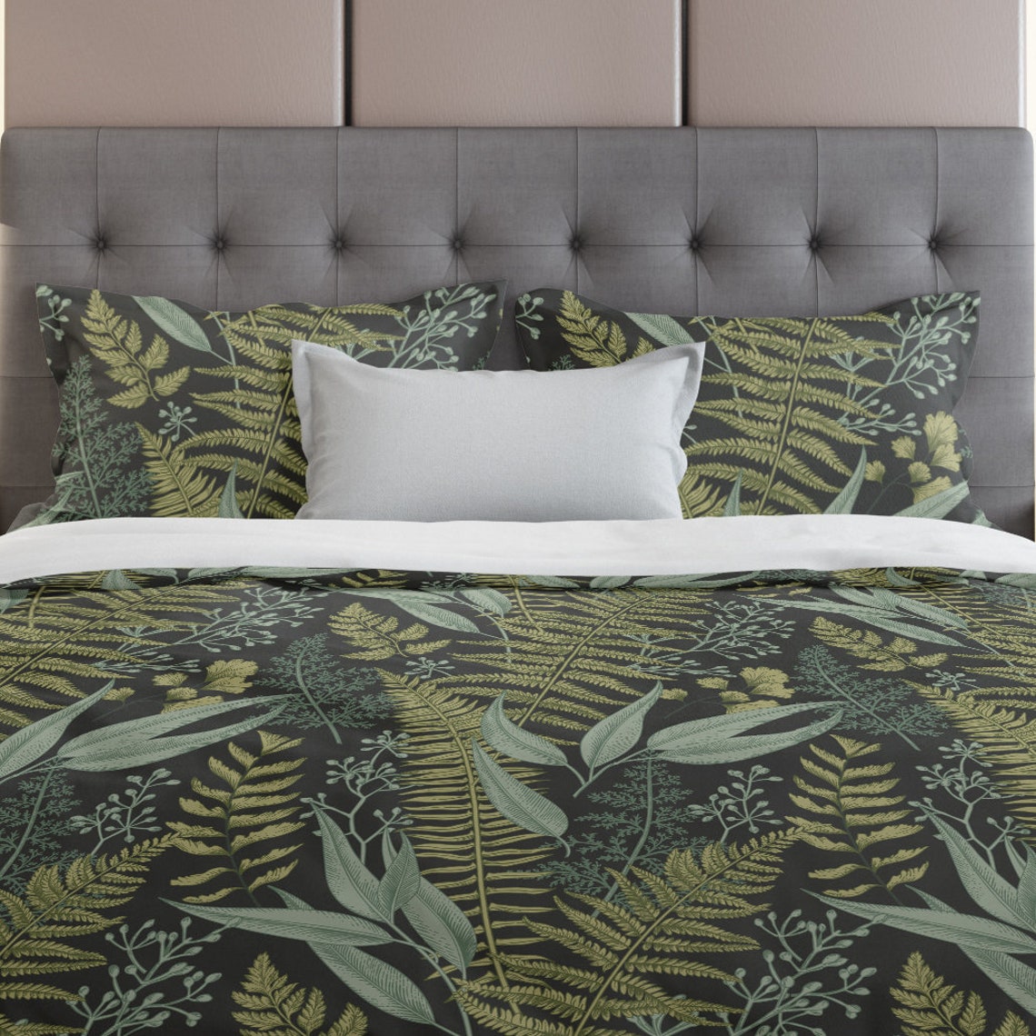 Vintage Forest Ferns Bedding - Etsy