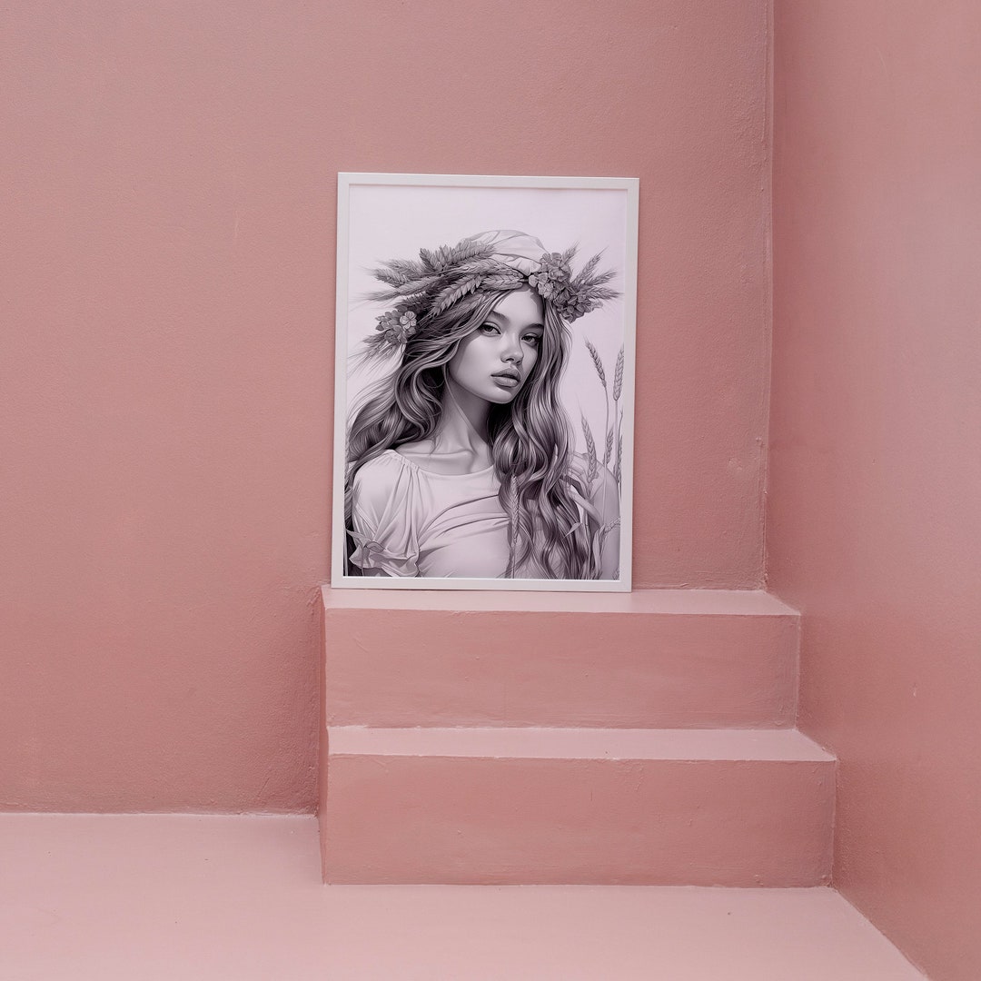 Portrait of a Virgo Woman - Digital Download - Art Print - Framed Art ...