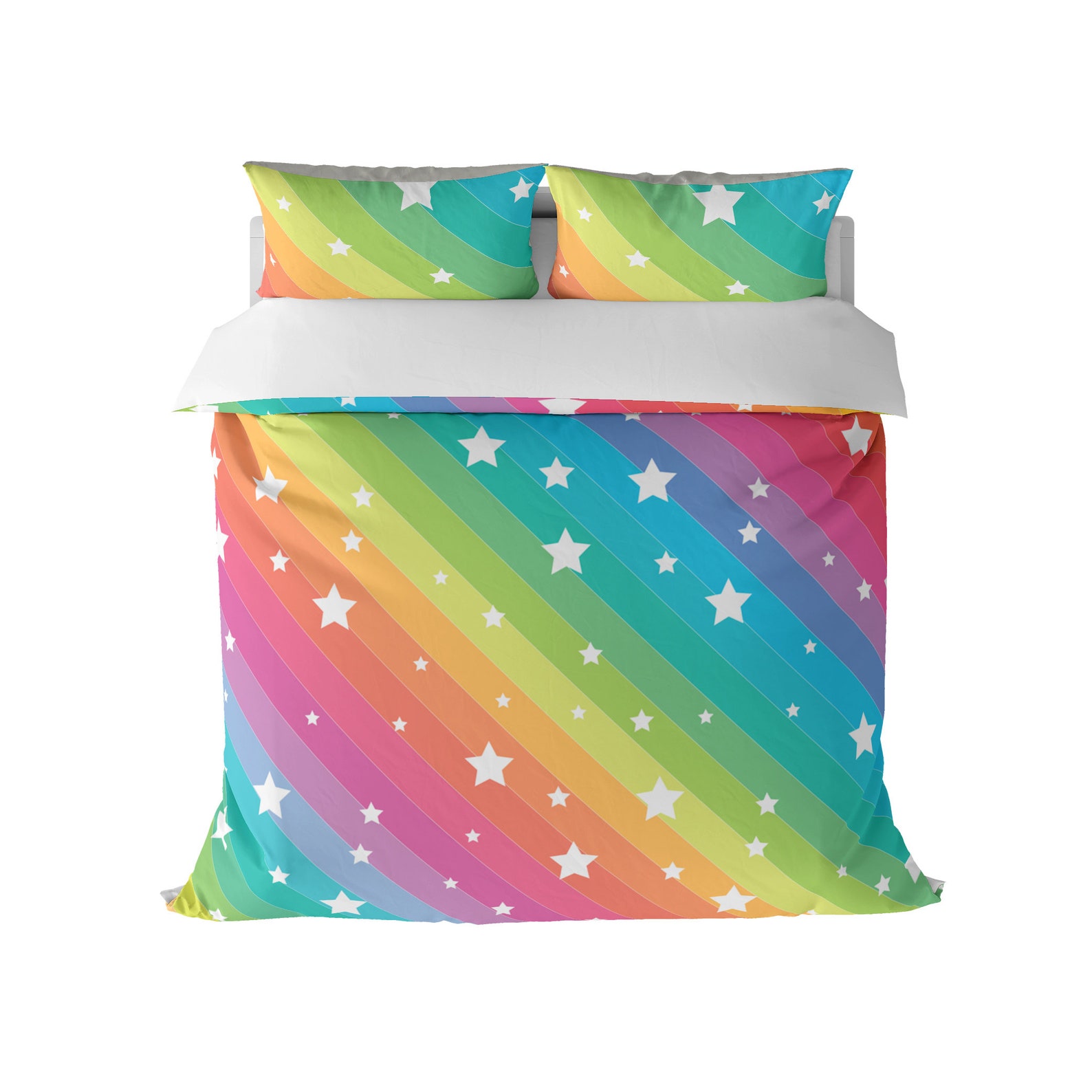 Rainbow Stars Bedding | Etsy