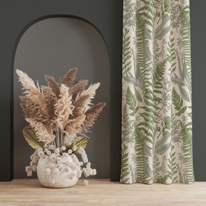 Vintage Forest Fern Light Window Curtains - Window Covering - Etsy