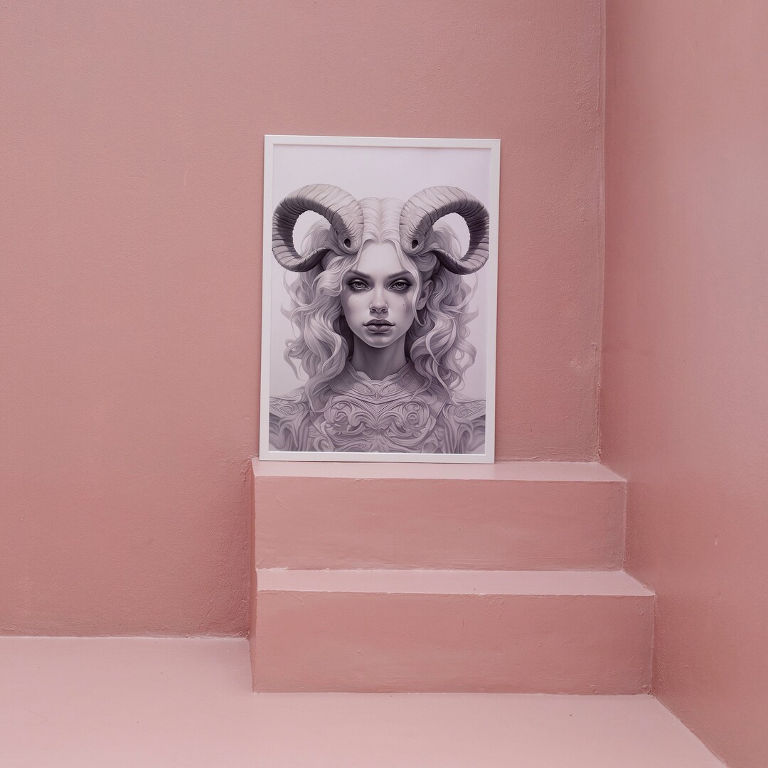 Portrait of a Aries Woman - Digital Download - Art Print - Framed Art ...