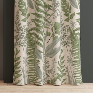 Vintage Forest Fern Light Window Curtains - Window Covering - Etsy