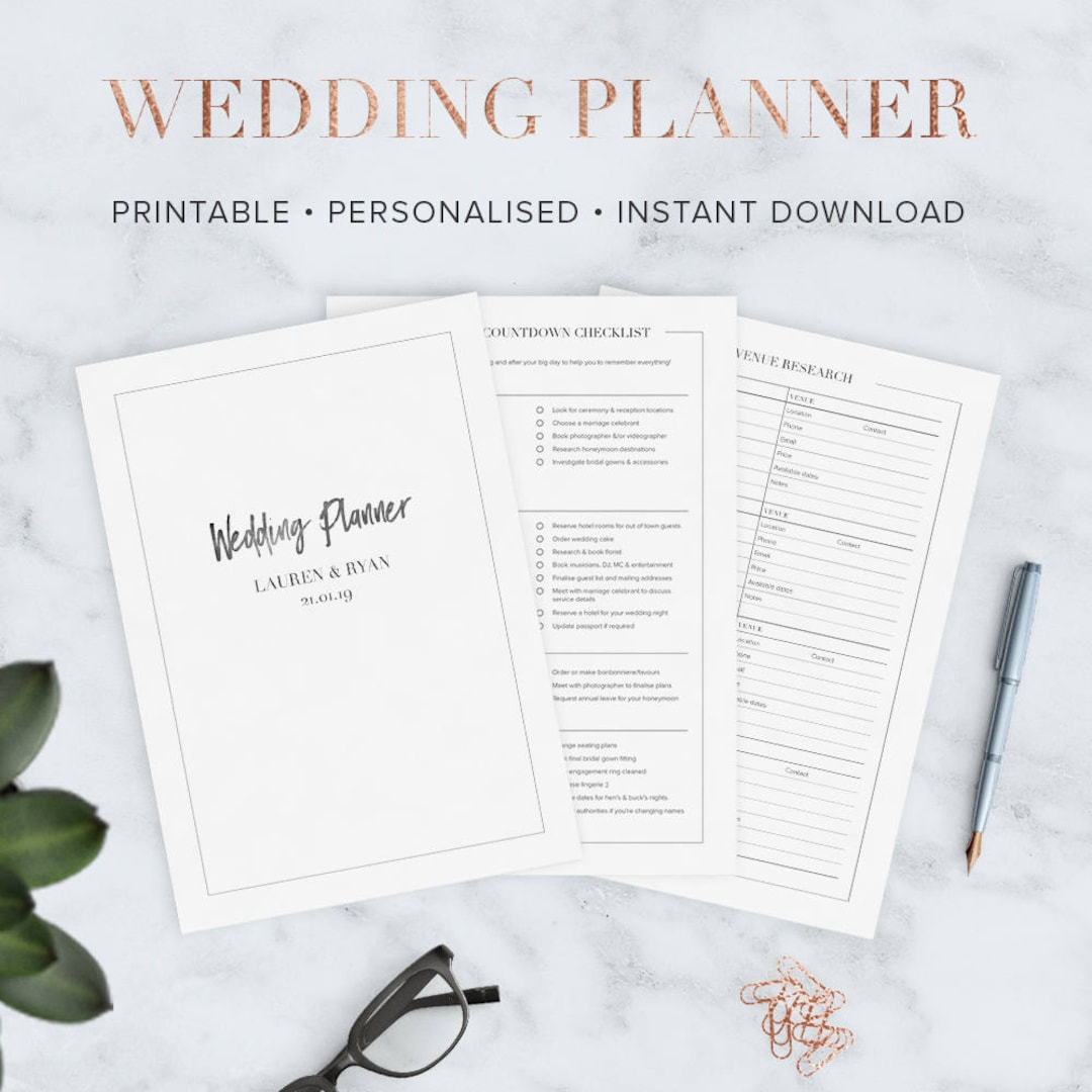 PRINTABLE Wedding Planner DIY Wedding Binder Personalised Wedding ...
