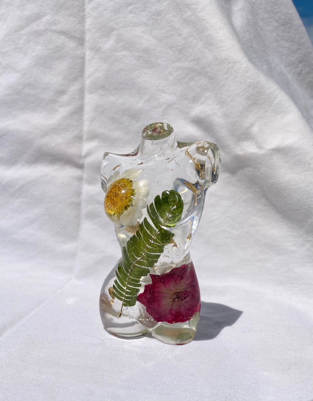 Body Figure With Pressed Flowers - Etsy