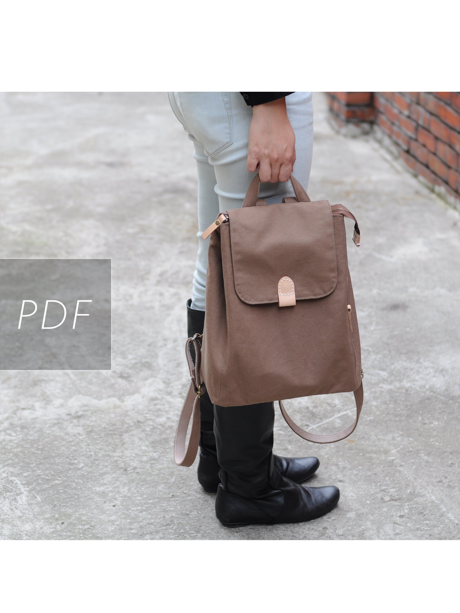Simple Day Casual Backpack Bag PDF Sewing Pattern With - Etsy