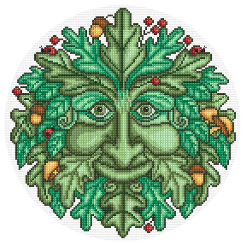 Green Man Cross Stitch Pattern - Etsy