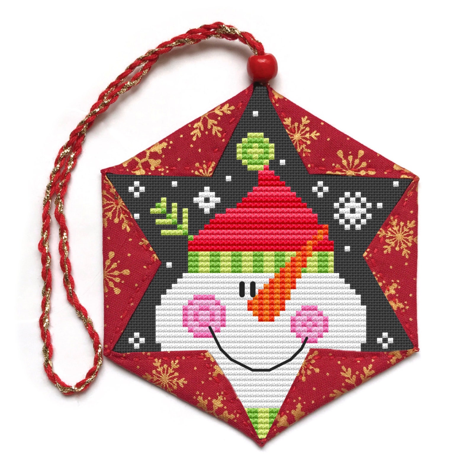 Snowman Star Ornaments - Durene J Cross Stitch - DJXS2460 - Etsy
