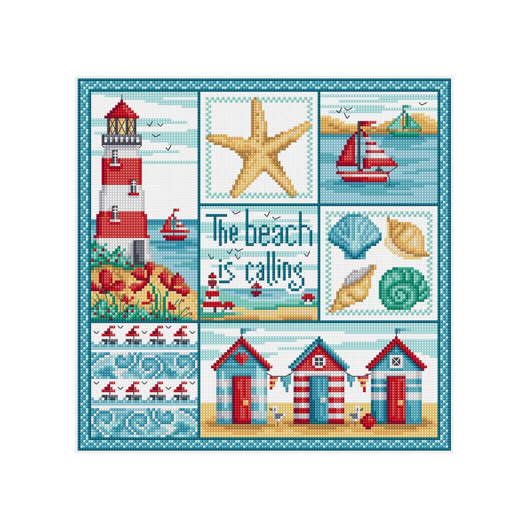 Seaside Sampler - Durene J Cross Stitch Pattern - DJXS2487 - Etsy