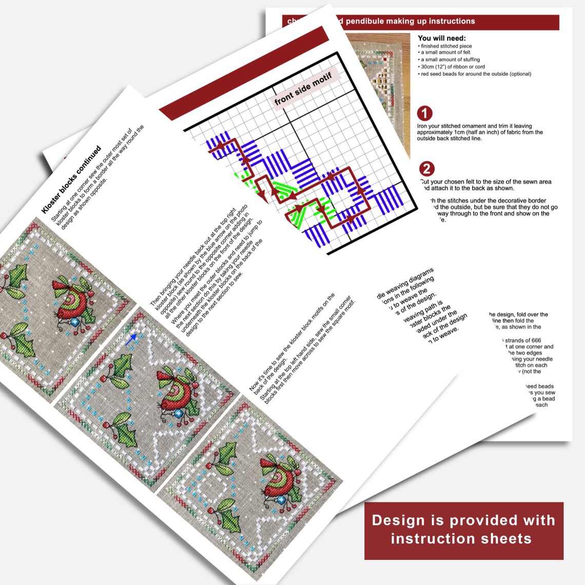 Christmas Bird Pendibule - Cross Stitch and Hardanger PDF Pattern ...