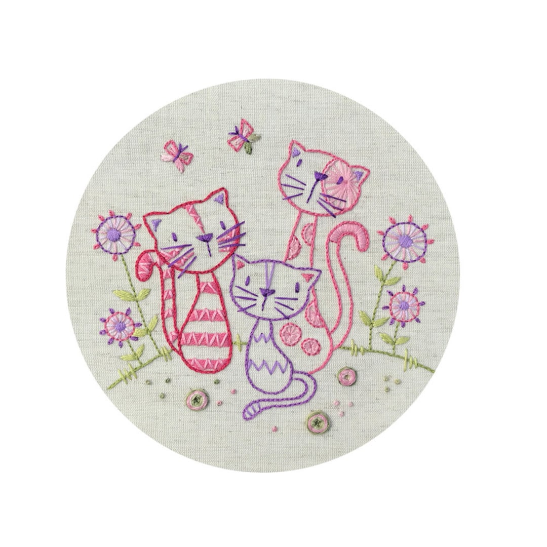 Cat Trio - Durene J Embroidery Pattern - DJE1004 - Etsy