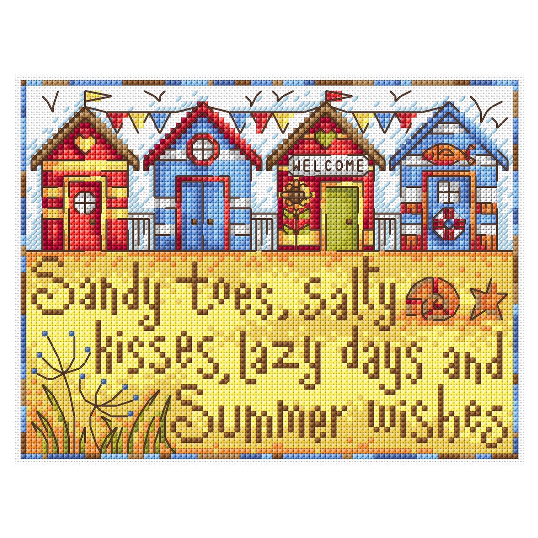 Beach Huts - Durene J Cross Stitch Pattern - DJXS2414 - Etsy