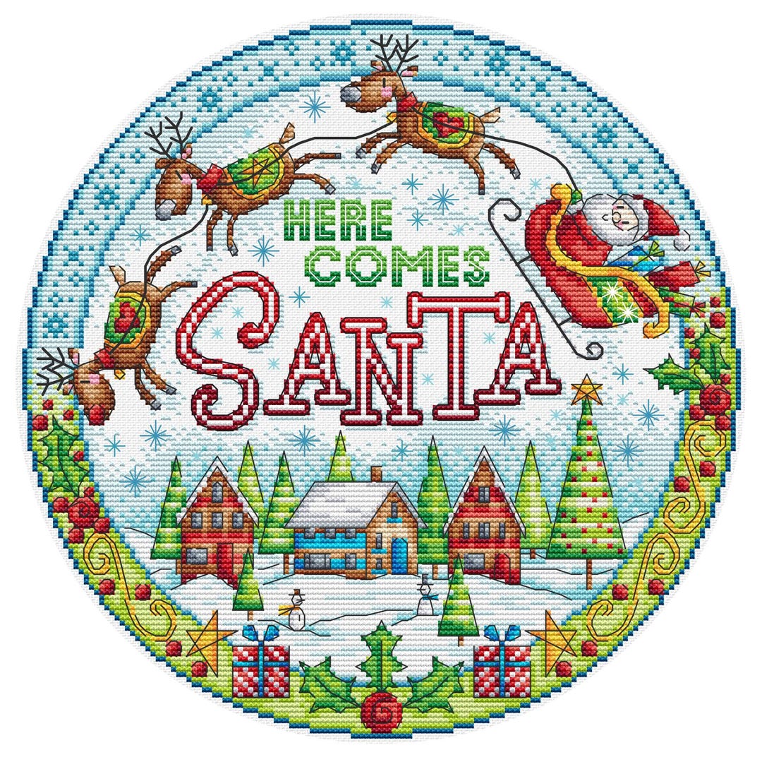 Here Comes Santa - Durene J Cross Stitch PDF Pattern - Etsy