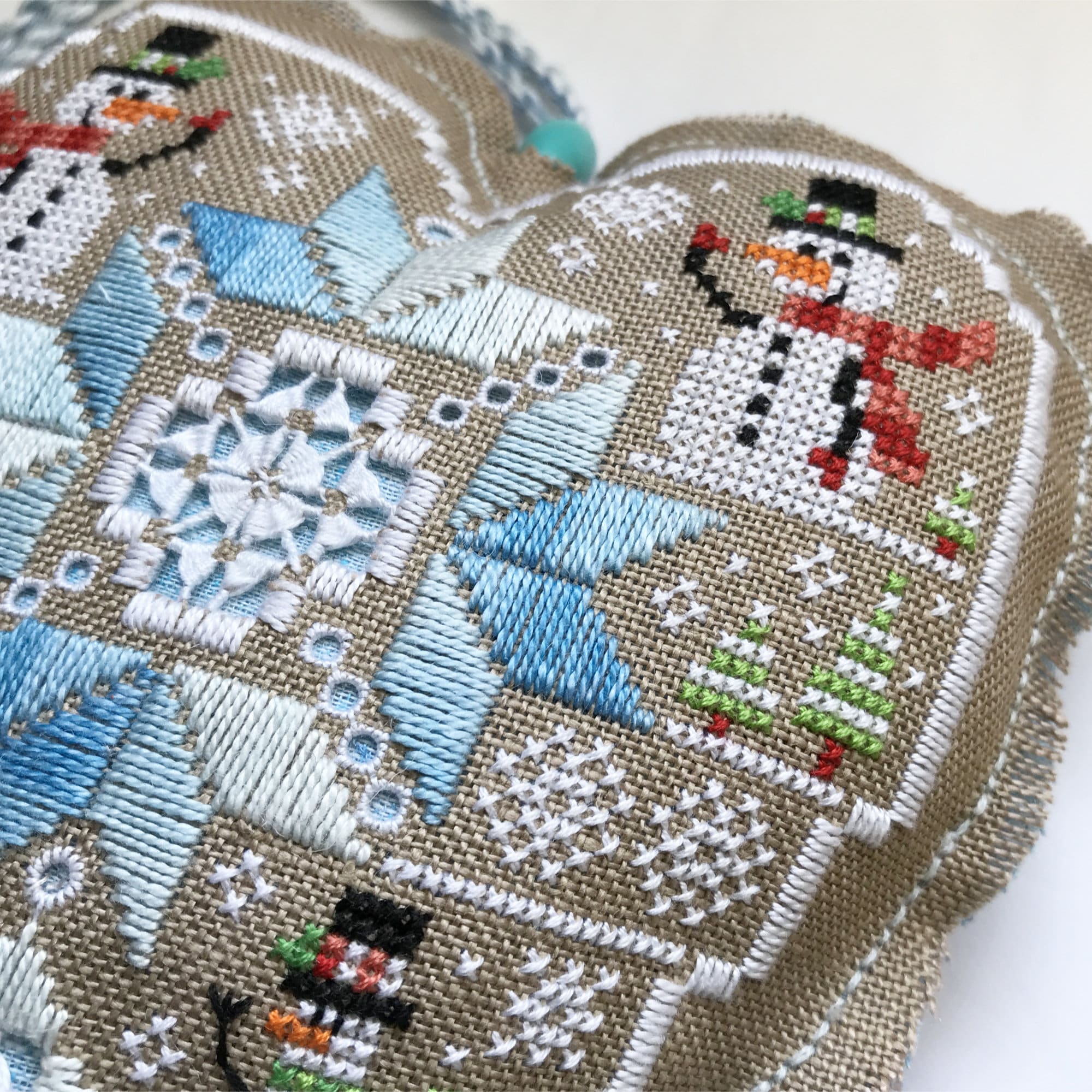 Snowman Heart Ornament Cross Stitch and Hardanger Pattern - Etsy