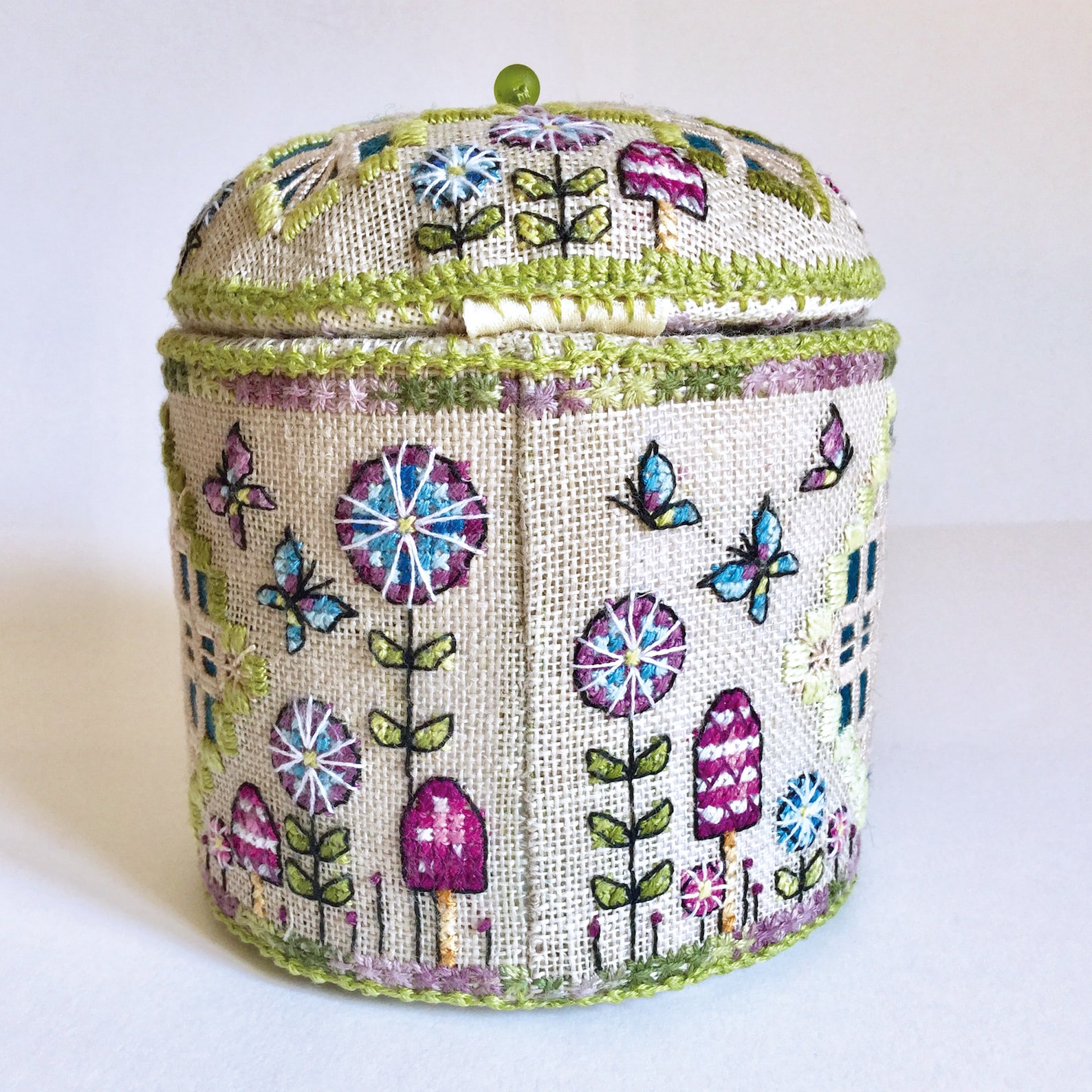 Cat Pin Cushion Pot - Cross Stitch and Hardanger Pattern - Durene J ...