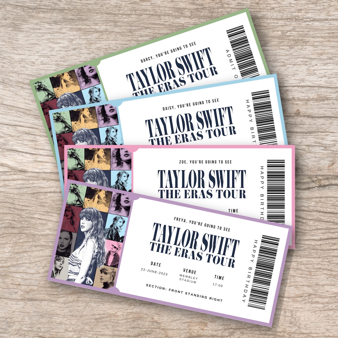 Personalised Concert Ticket, the Eras Tour, Surprise Gift, Memorabilia ...
