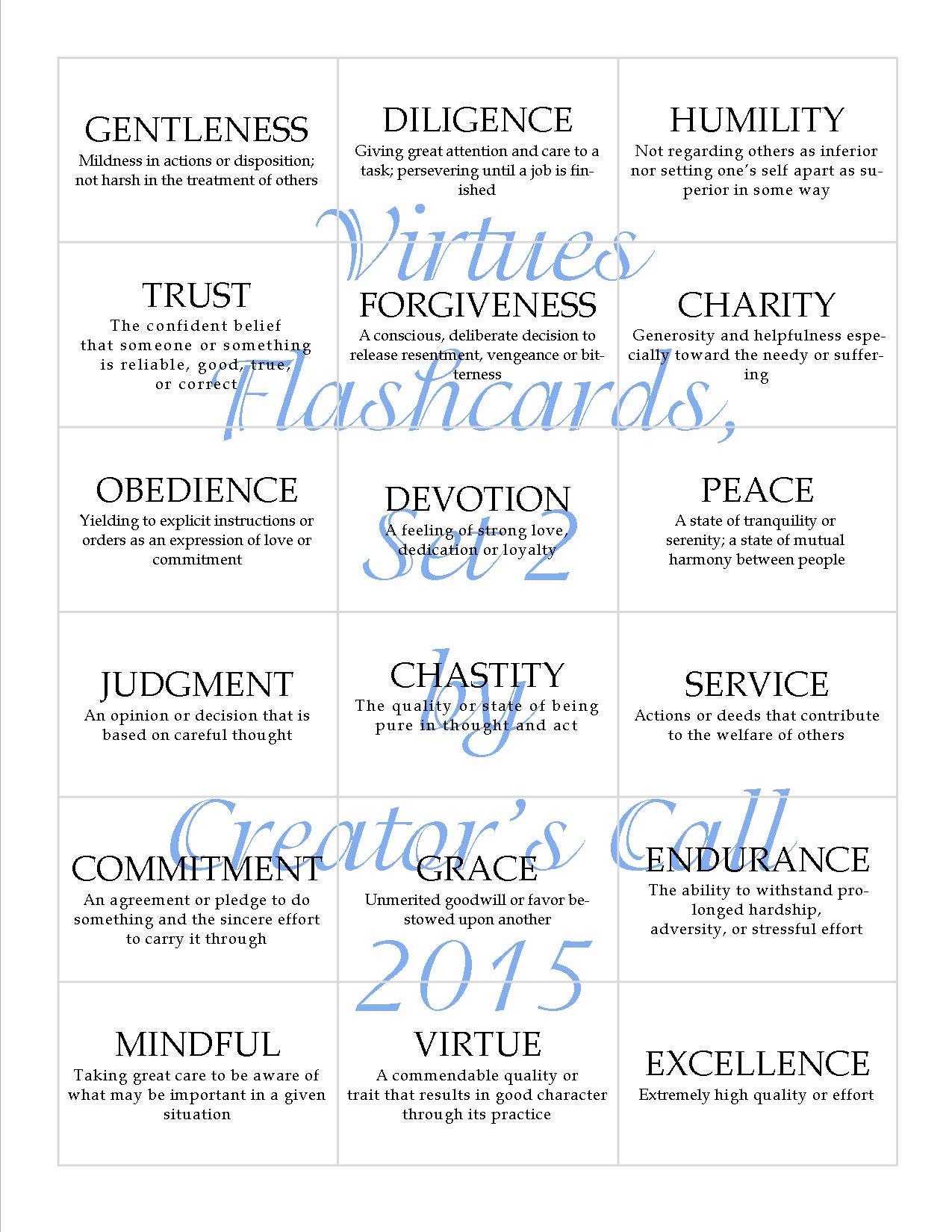 Character Trait Definition Flashcards Set 2 Set of 18 | Etsy