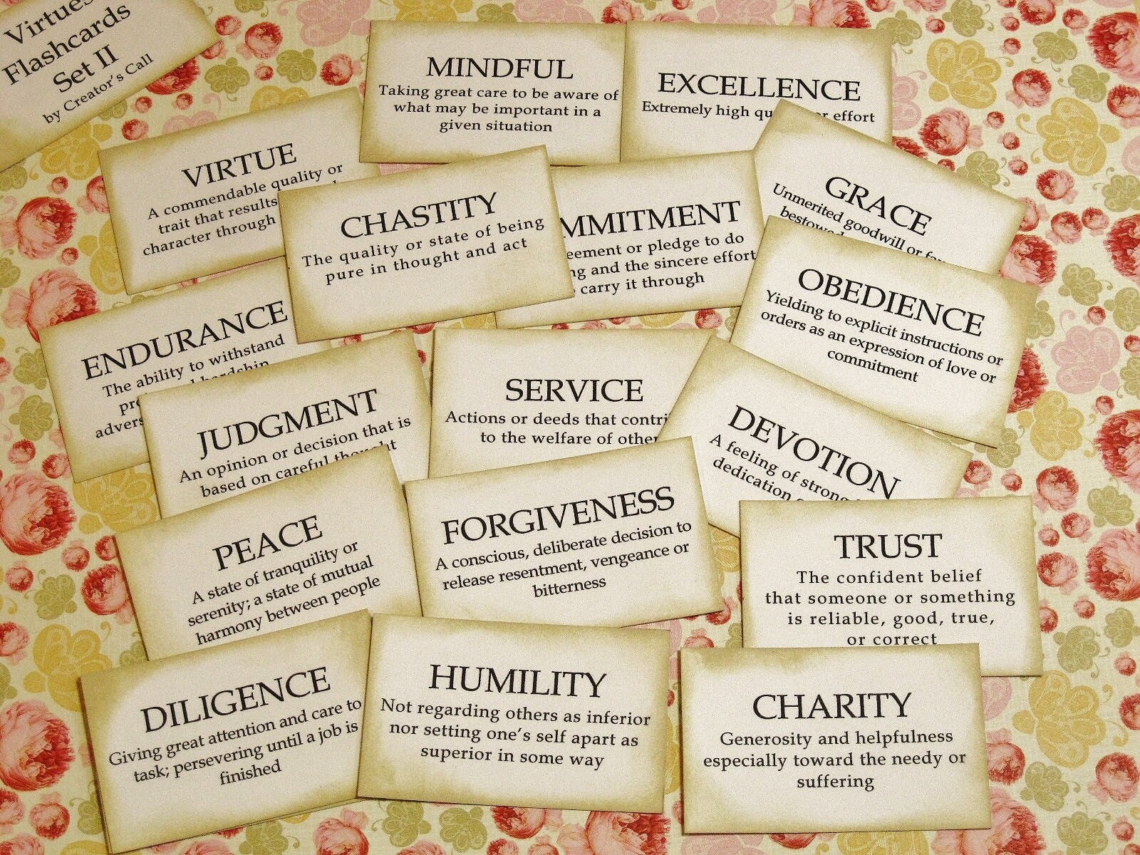 Character Trait Definition Flashcards Set 2 Set of 18 | Etsy