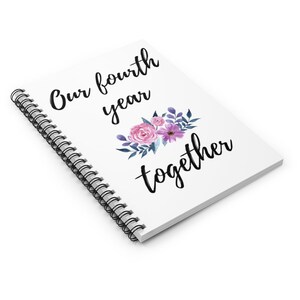 Our Fourth Year Together Journal, 4 Year Anniversary Notebook, 4 Year ...