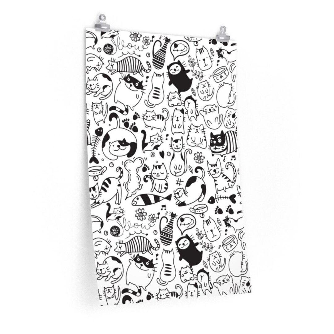 Cat Poster, Cat Wall Decor, Cat Gift Idea, Cat Gift for Her, Cute ...