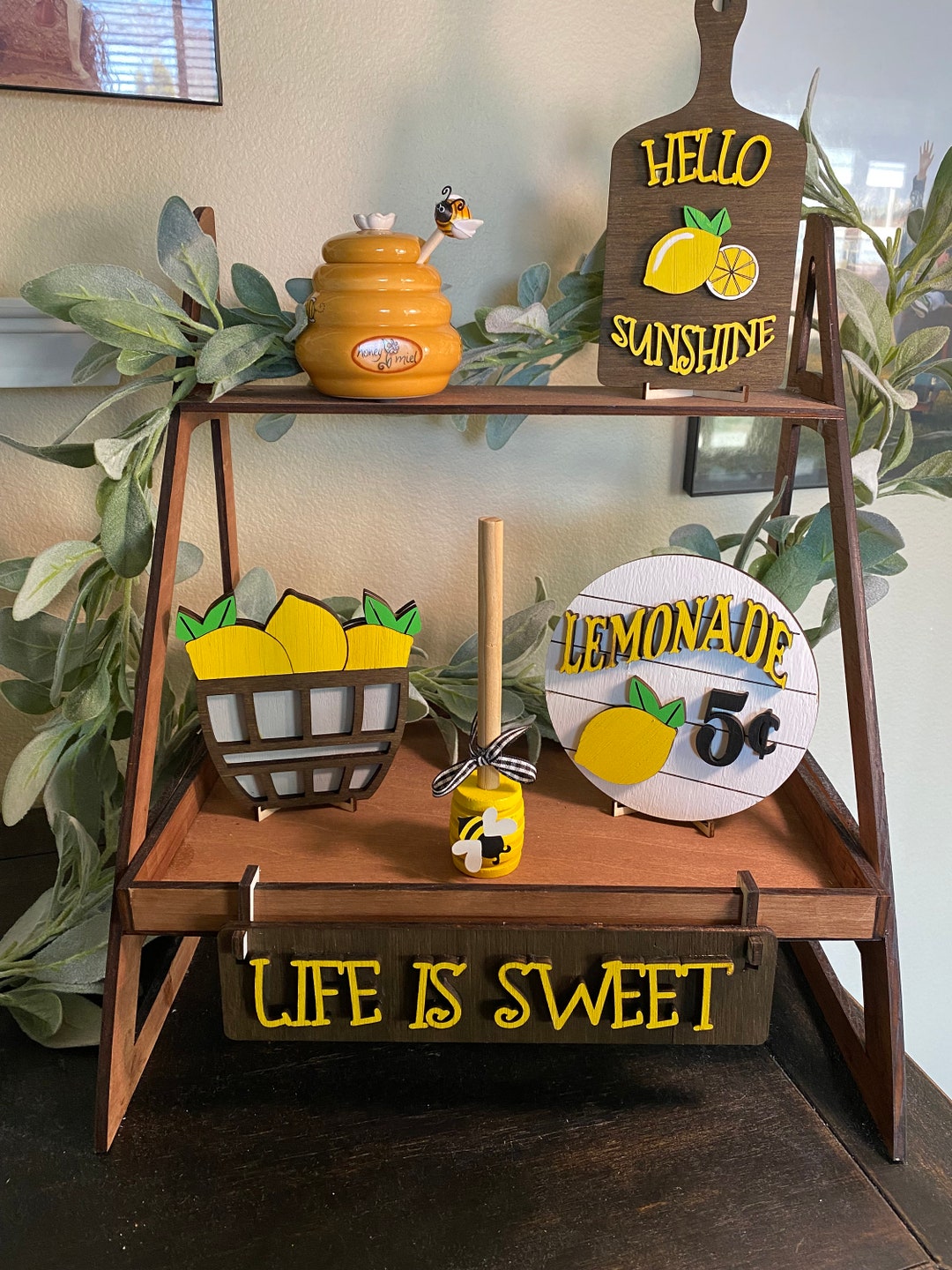 Lemon Lemonade Tier Tray, Tier Tray Decor, Lemon Set, Tiered Tray Decor ...