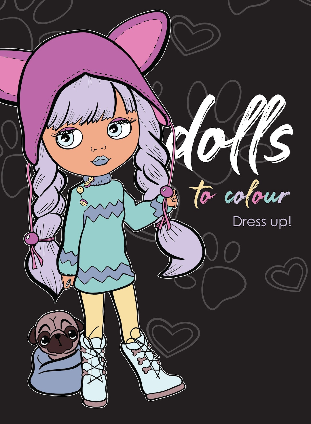 Dolls to Colour Dress Up! Colouring Book PRINTABLE Instant Download PDF ...