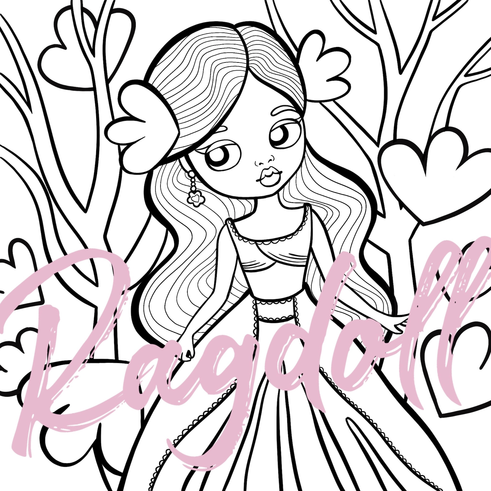 Colouring Page PRINTABLE Princess Doll Colouring Page. Blythe Doll ...
