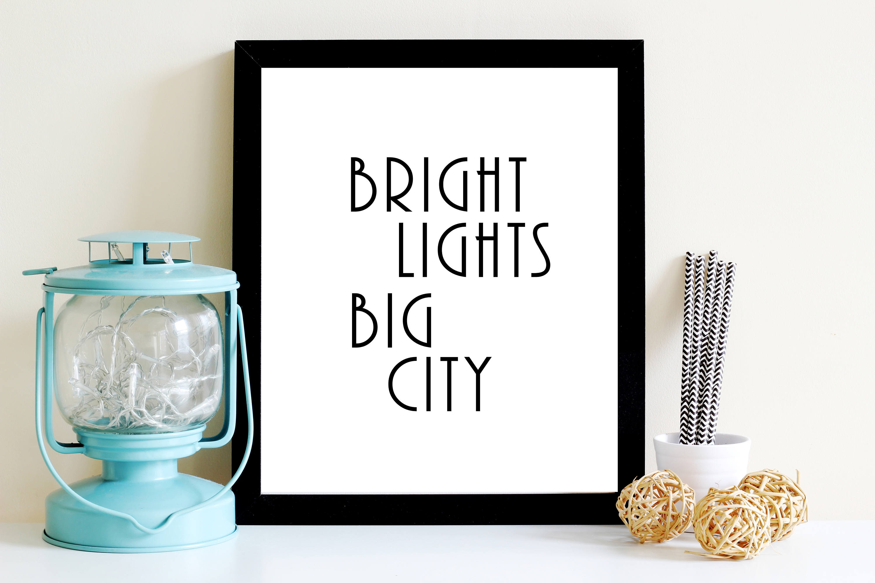 Bright Lights Big City, 80's Movies, Typography Art Print, Black White ...