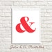 Ampersand Sign Red Ampersand Typographic Wall Art Red and - Etsy