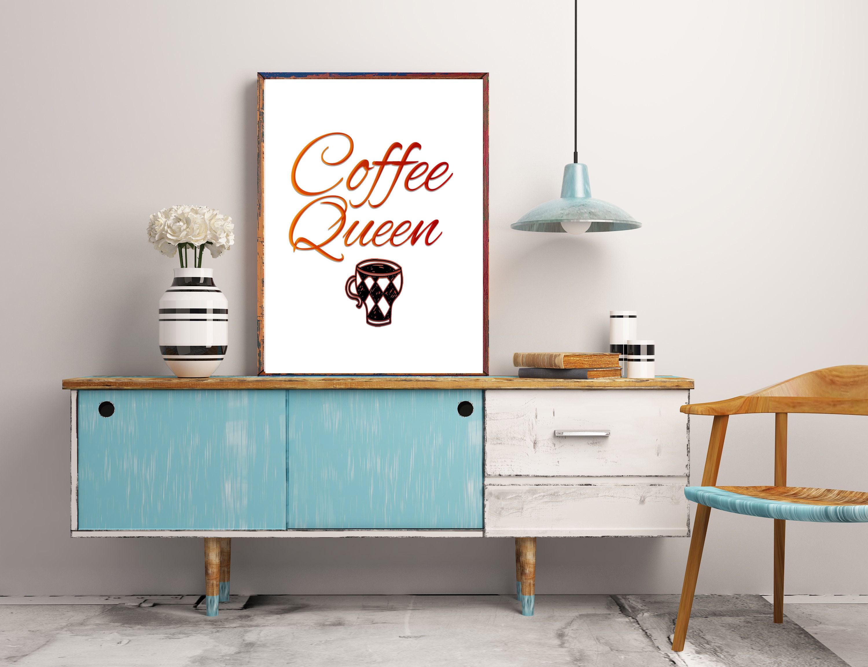 Coffee Queen, Coffee Lover, Coffee Art Print, Coffee Bar, Caffeine ...