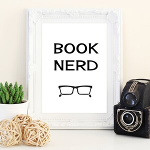 Book Nerd, Book Lover, Typography Art, Home Office Decor, Book Sign ...