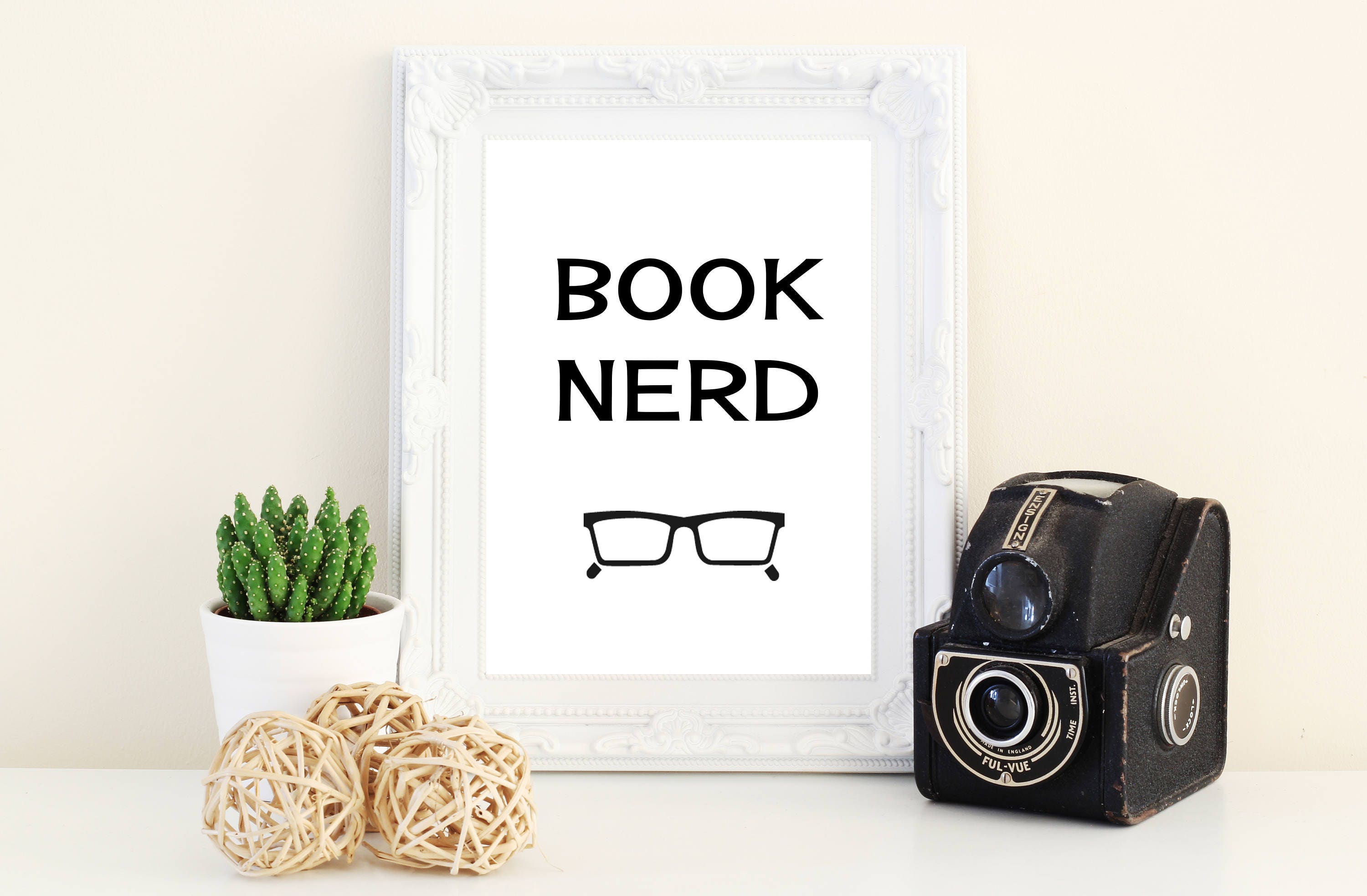 Book Nerd, Book Lover, Typography Art, Home Office Decor, Book Sign ...