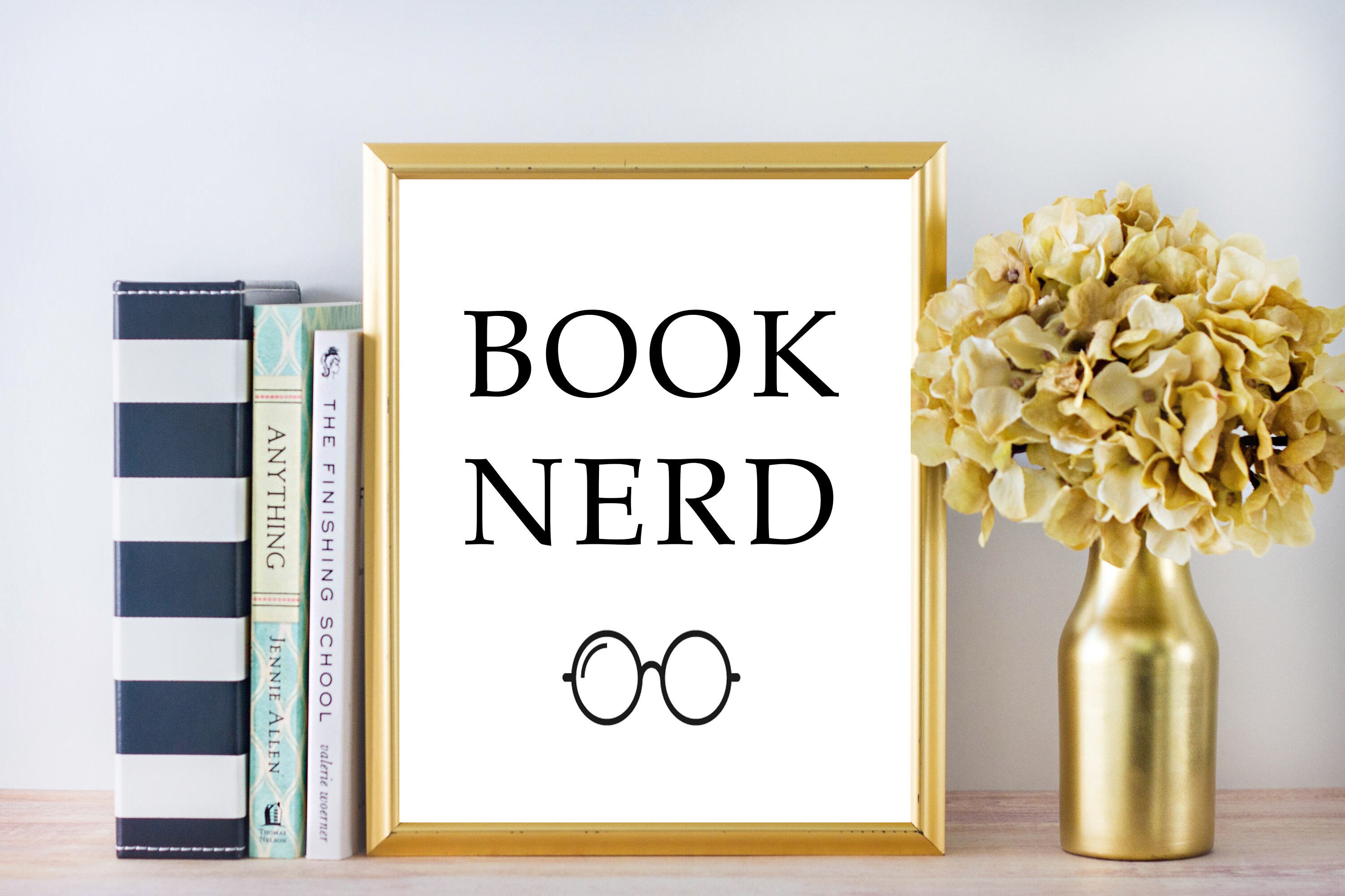 Book Nerd, Library Art, Library Sign, Wall Art Print, Wall Art, Black ...