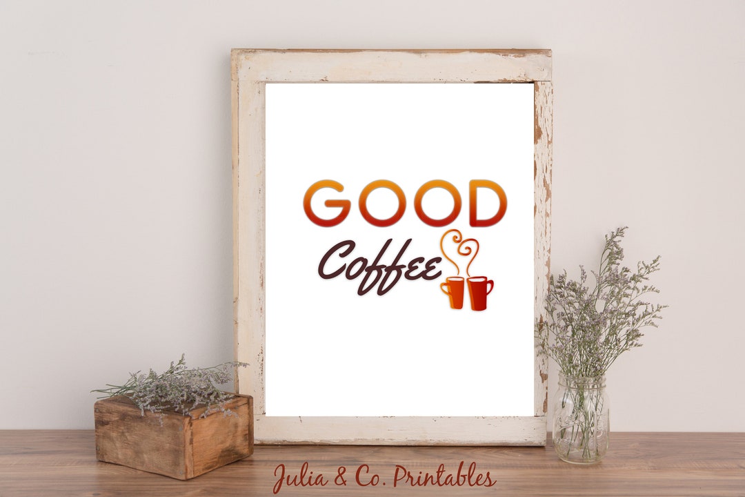 Coffee Lover, Coffee Sign, Coffee Bar, Coffee Cups, Kitchen Print, Hot ...