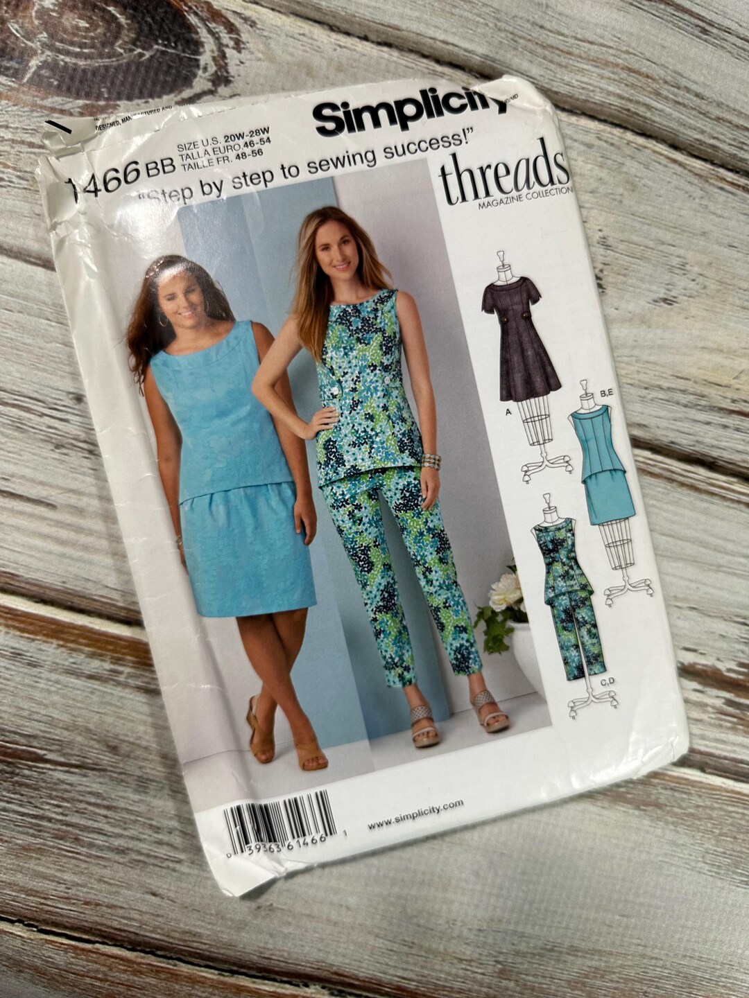 Women’s Plus Tunic Top Shirt Pants Skirt Sizes 20w-28w Paper Sewing ...