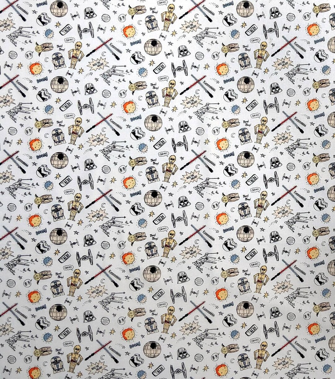 Star Wars Astro Pew Pew Fabric. Quilting Cotton Fabric. Star Wars ...