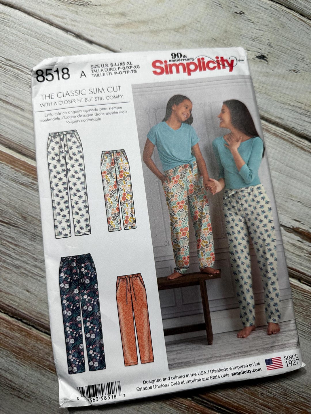 Women’s Girls Lounge Pajama Pants Slim Cut. Sizes 7-16, 6-24 XS-XL ...