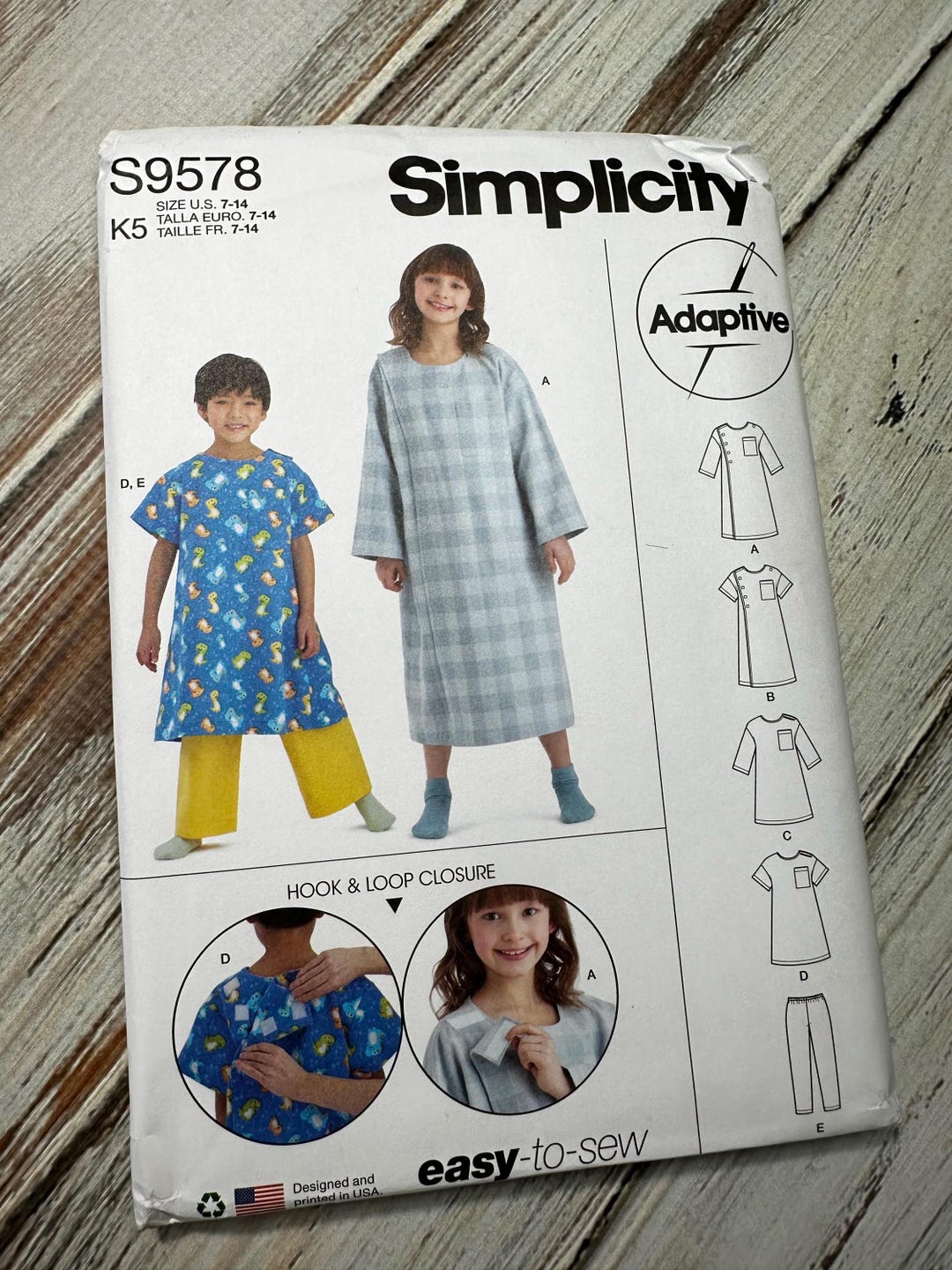 Little Girls Boys Hospital Recovery Gown Robe Sizes 7-14. Paper Sewing ...