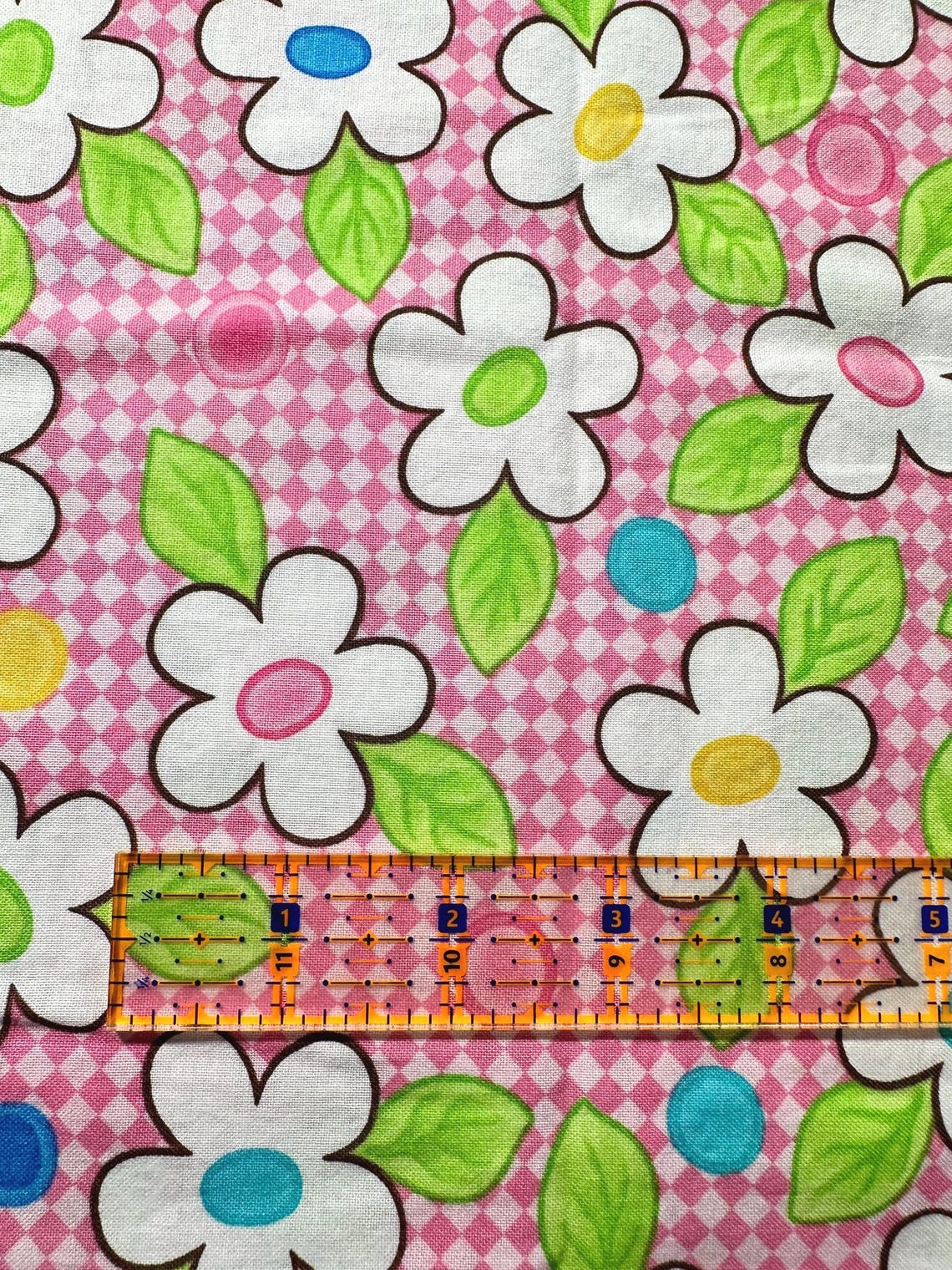 Flowers on Pink Checkered Birdie Moda Me & My Sister Designs Amelia ...
