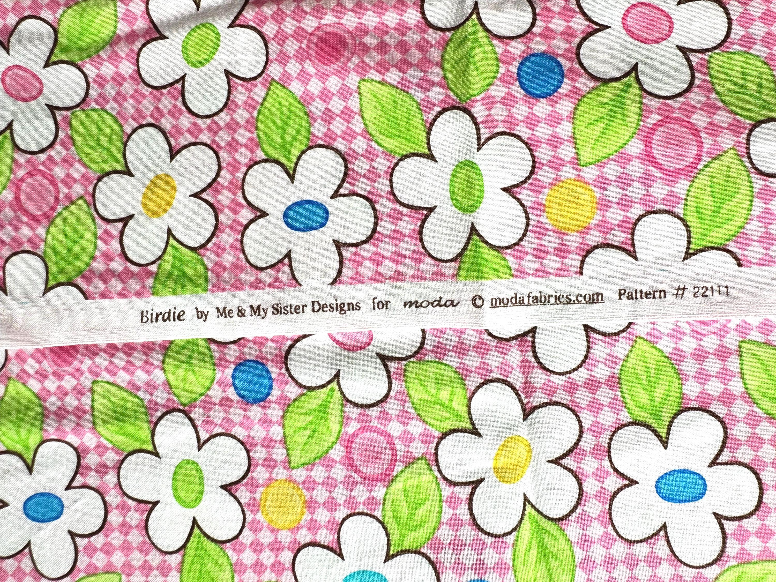Flowers on Pink Checkered Birdie Moda Me & My Sister Designs Amelia ...