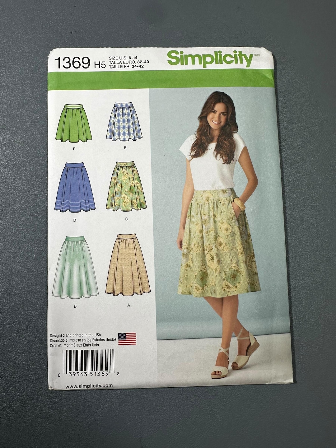 Women’s Gathered Skirt Waist Band Sizes 6-14 Paper Sewing Pattern ...