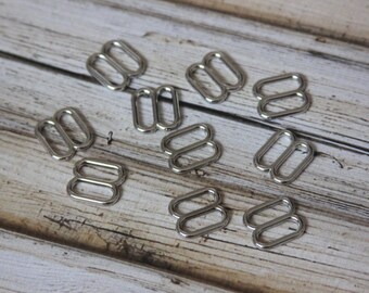 1/2 Nickel Metal Triglides 100 Pieces Tri-glides Adjusters Straps Half ...