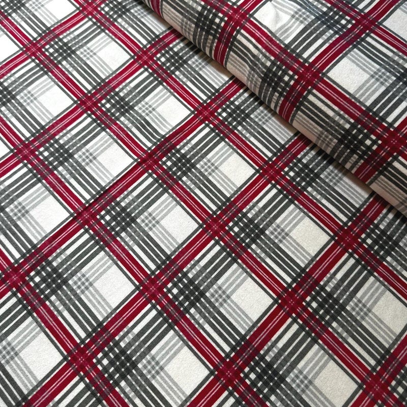 Red Gray Fabric - Etsy