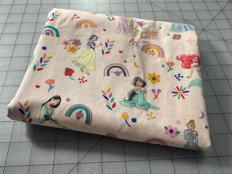 Disney Sketch Princess Pink Rainbow Fabric. Nostalgic Girl Jasmine OOP ...