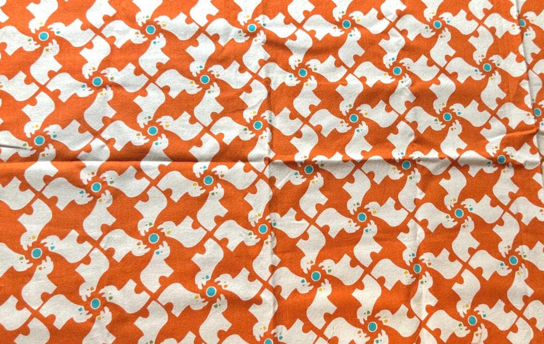 Rhinoceros Circles Orange Savanna Bop Anover Thomas Knauer Fabrics ...
