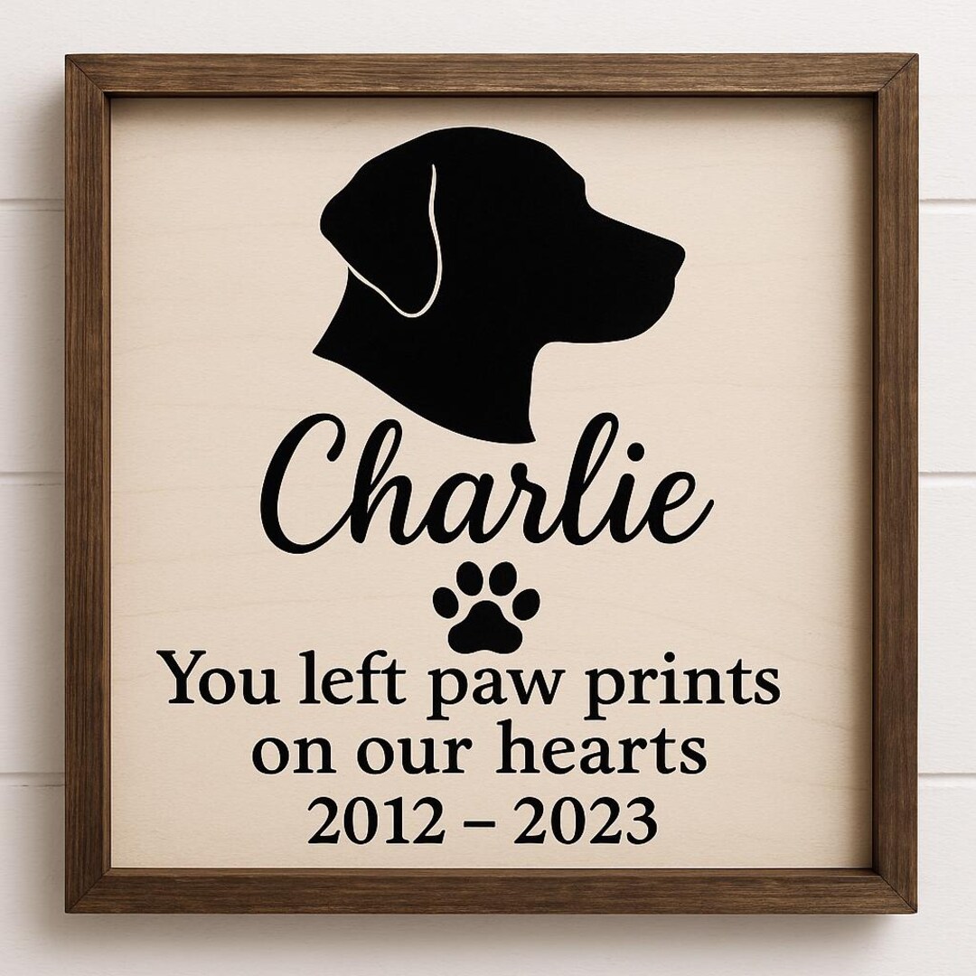 Personalized Pet Memorial Wood Sign – Custom Dog/cat Silhouette - Etsy