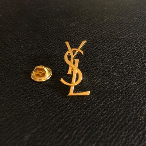 Yves Saint Laurent Gold Ysl Logo Pins 90s Never Worn - Etsy