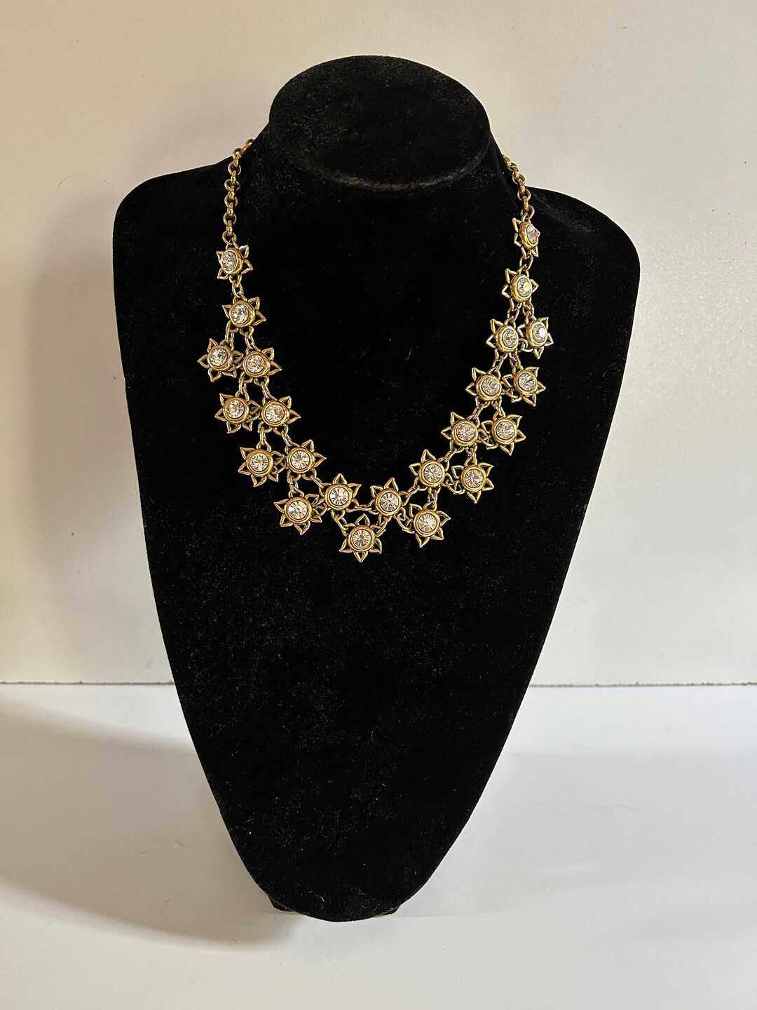 Taratata Gold Breastplate Necklace With Crystal Sun Flower Decor From ...