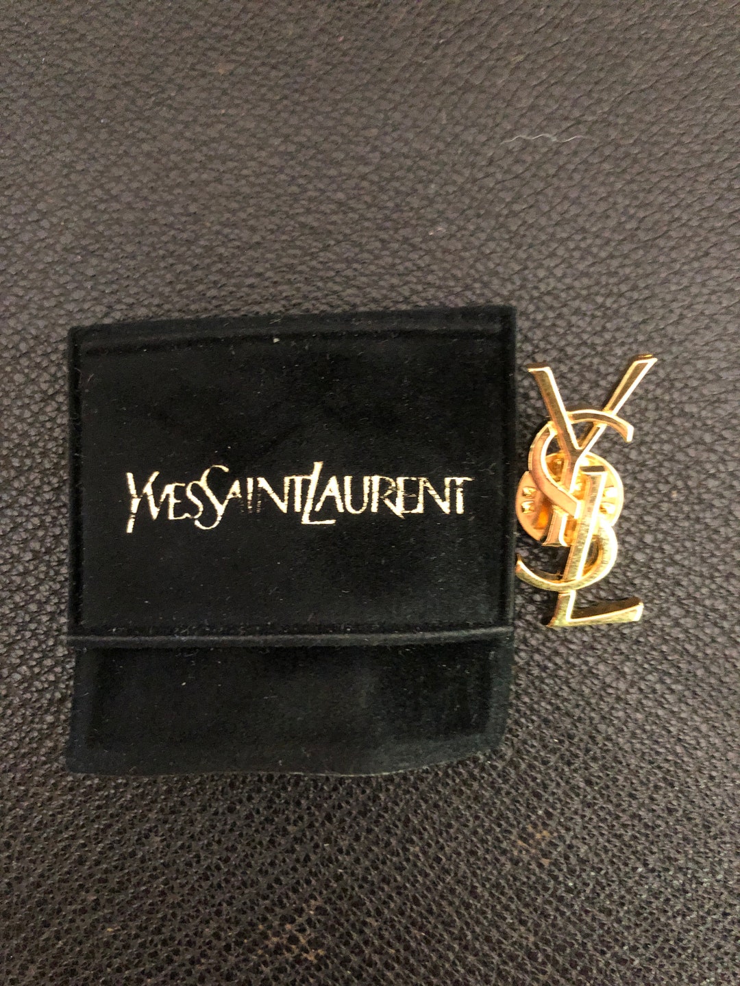 Yves Saint Laurent Gold YSL Logo Pins 90s Never Worn - Etsy